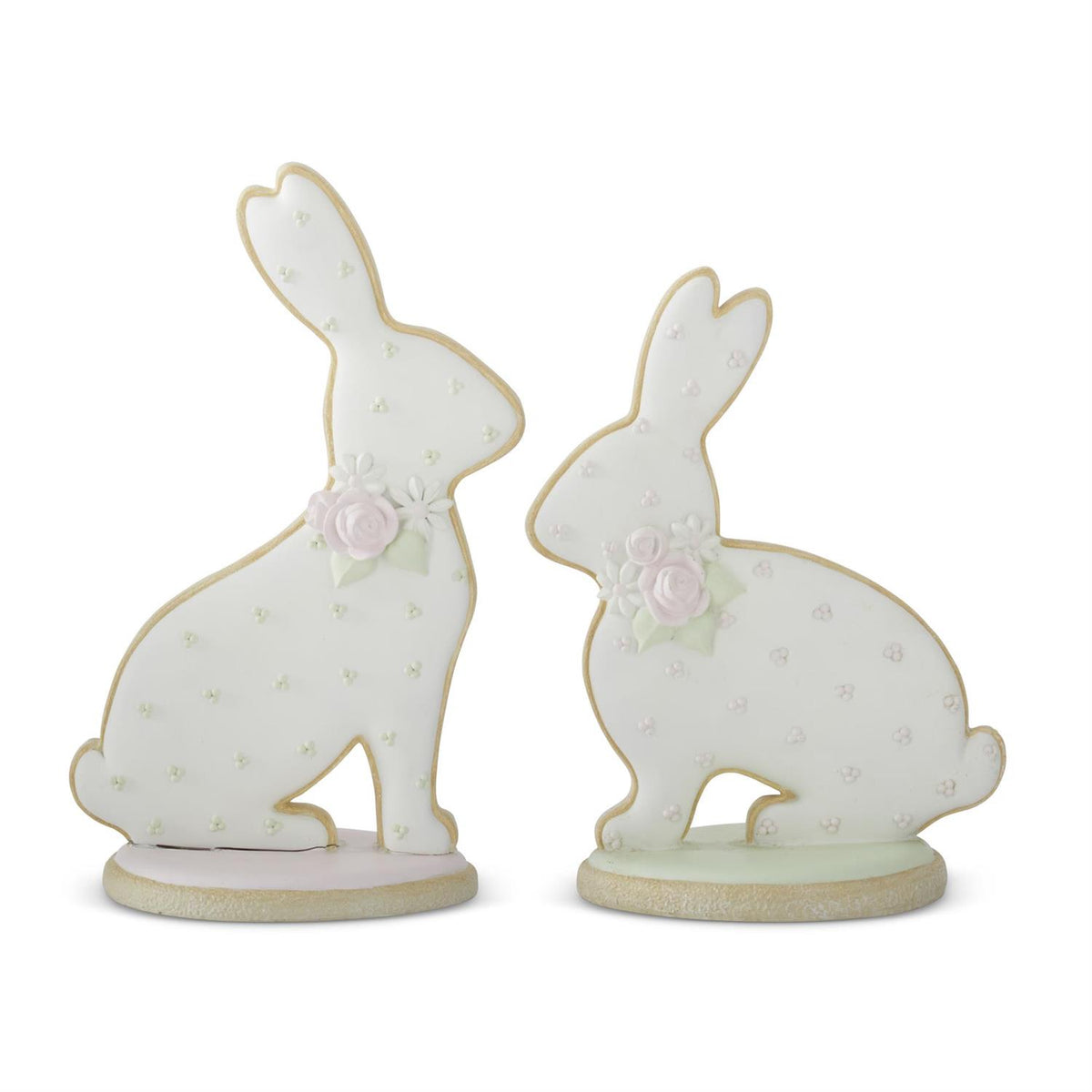 RESIN FROSTED EASTER BUNNIES COOKIES FIGURINE – The Purple Finch Home ...