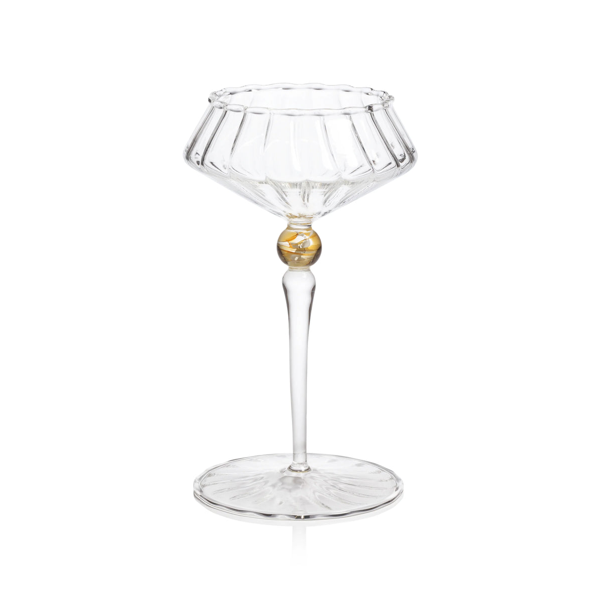 ONDINE FLUTED CORDIAL CLEAR COUPE WITH LIGHT AMBER ACCENT – The Purple ...